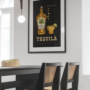 Tequila Print Cocktail Poster Bar Cart Art Cocktail - Etsy