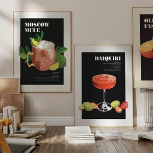 Daiquiri Cocktail Poster | Strawberry Daiquiri | Cocktail Poster ...