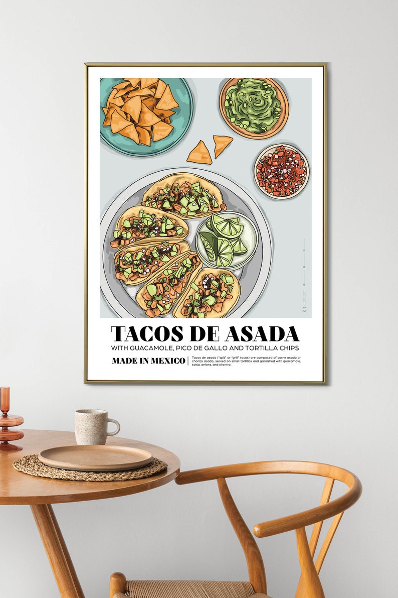 Taco Print | Tacos Poster | Taco Art Print | Tacos De Asada | Tacos ...