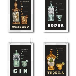 Whiskey Print Whiskey Sign Cocktail Print Bar Cart Art - Etsy