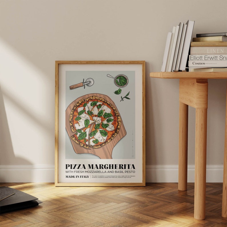 Pizza Poster Italian Food Art Pizza Lover Gift Italian - Etsy