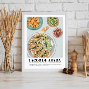 Taco Print | Tacos Poster | Taco Art Print | Tacos De Asada | Tacos ...