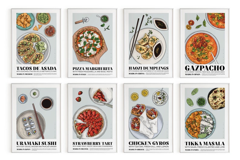 Greek Food Poster | Gyro Poster | Greek Poster | Gyro Print | Greece ...