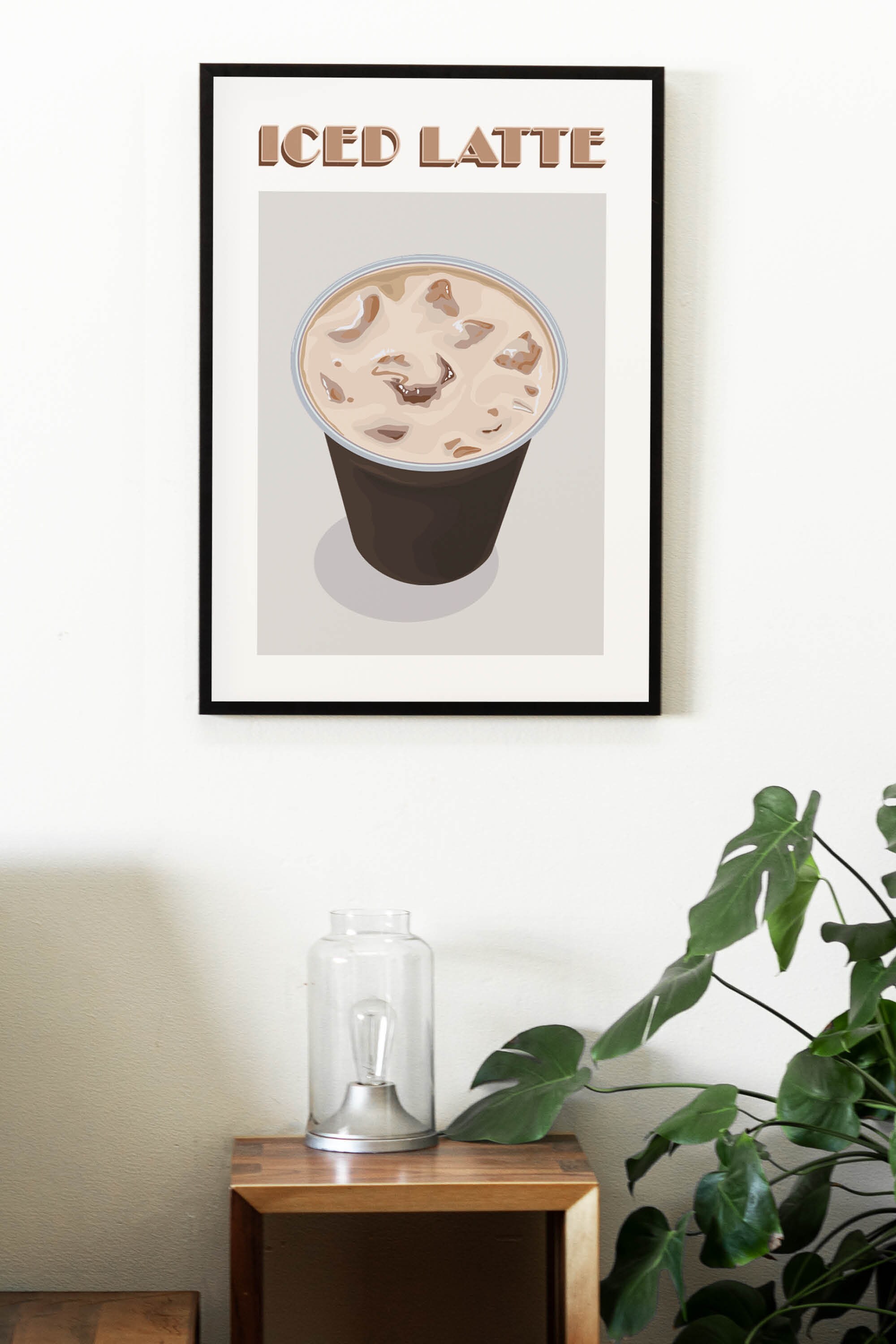 Iced Latte Poster | Iced Coffee Wall Art | Latte Coffee Poster | Cup of ...