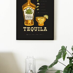 Tequila Print Cocktail Poster Bar Cart Art Cocktail - Etsy
