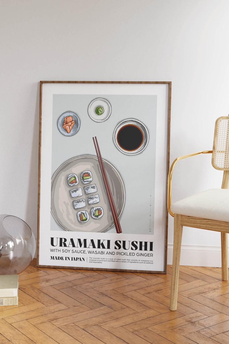 Sushi Print Sushi Poster Sushi Wall Art Japanese Food Print Japanese ...