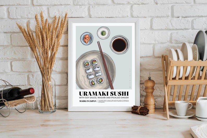 Sushi Print Sushi Poster Sushi Wall Art Japanese Food Print Japanese ...