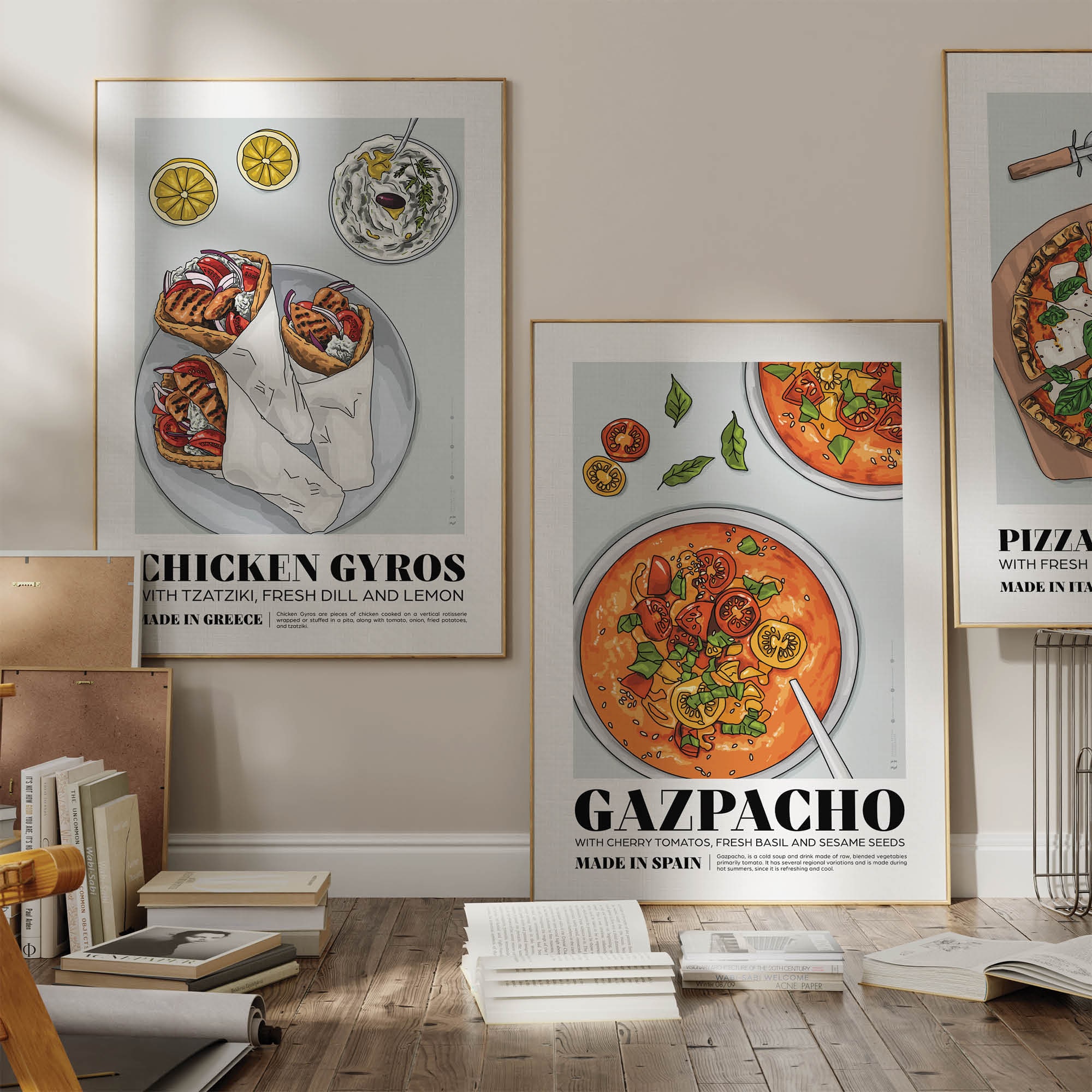 Greek Food Poster Gyro Poster Greek Poster Gyro Print Greece Wall Art ...