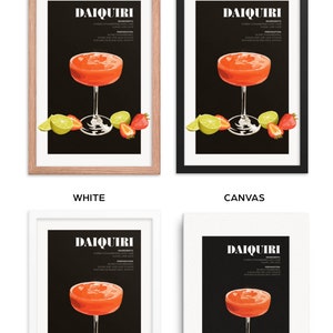 Daiquiri Cocktail Poster | Strawberry Daiquiri | Cocktail Poster ...