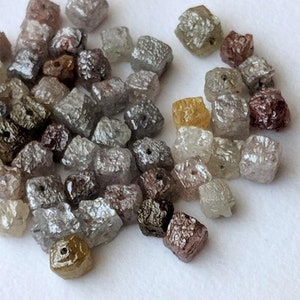 2.5-3mm Multi Color Rough Diamond Cube, Drilled Natural Multi Diamond ...