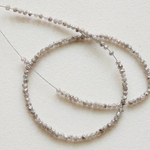2mm Grey White Rough Diamond Rondelles, Grey White Raw Diamonds ...