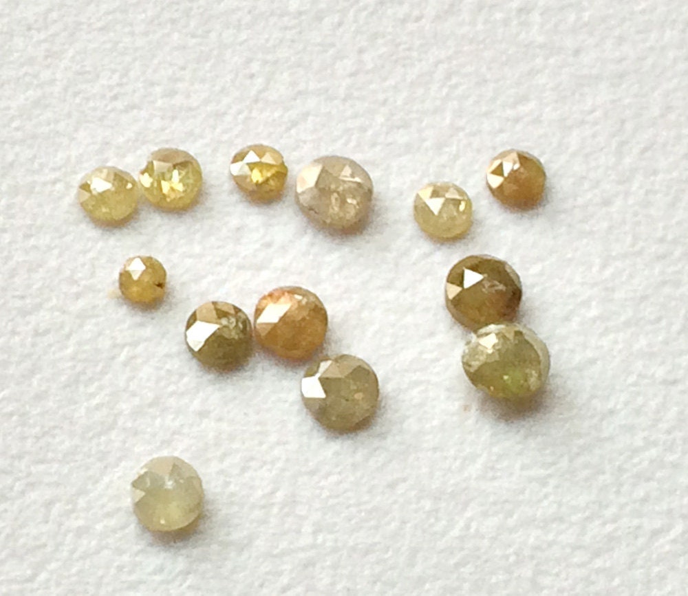 2-2.5mm Yellow Diamond Yellow Rose Cut Natural Diamond Yellow - Etsy