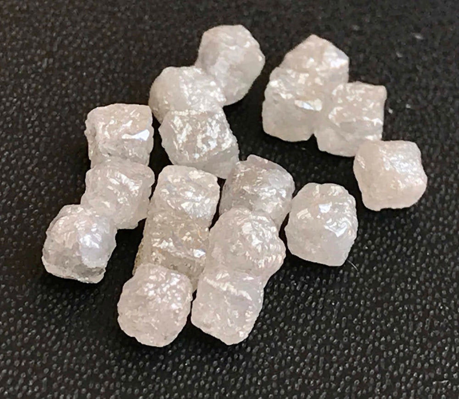 2-3mm White Grey Diamond Rough Cubes, Natural White Raw Loose Diamond ...