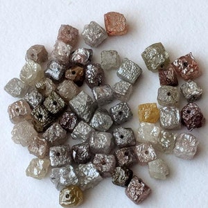2.5-3mm Multi Color Rough Diamond Cube, Drilled Natural Multi Diamond ...