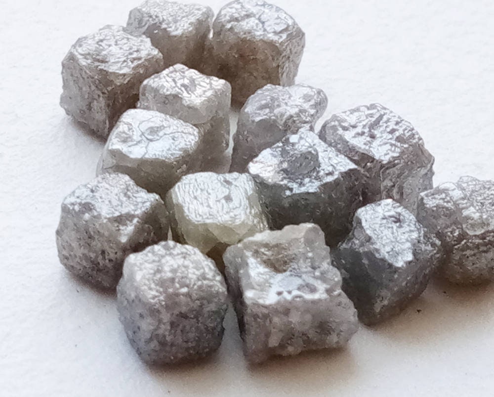 4.5-5mm Grey Rough Diamond Perfect Cube Natural Grey Rough | Etsy