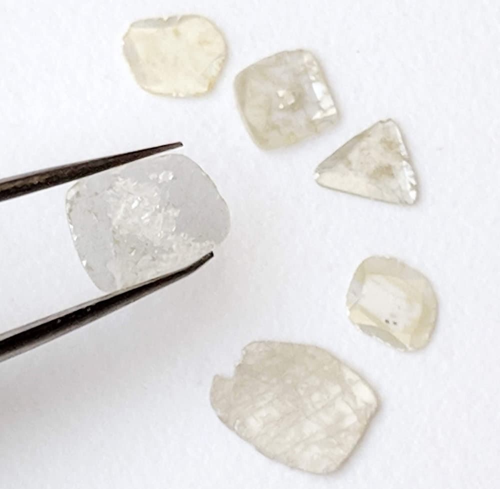 5.5-9mm White Ivory Diamond Slices 6 Pcs Natural White Ivory | Etsy