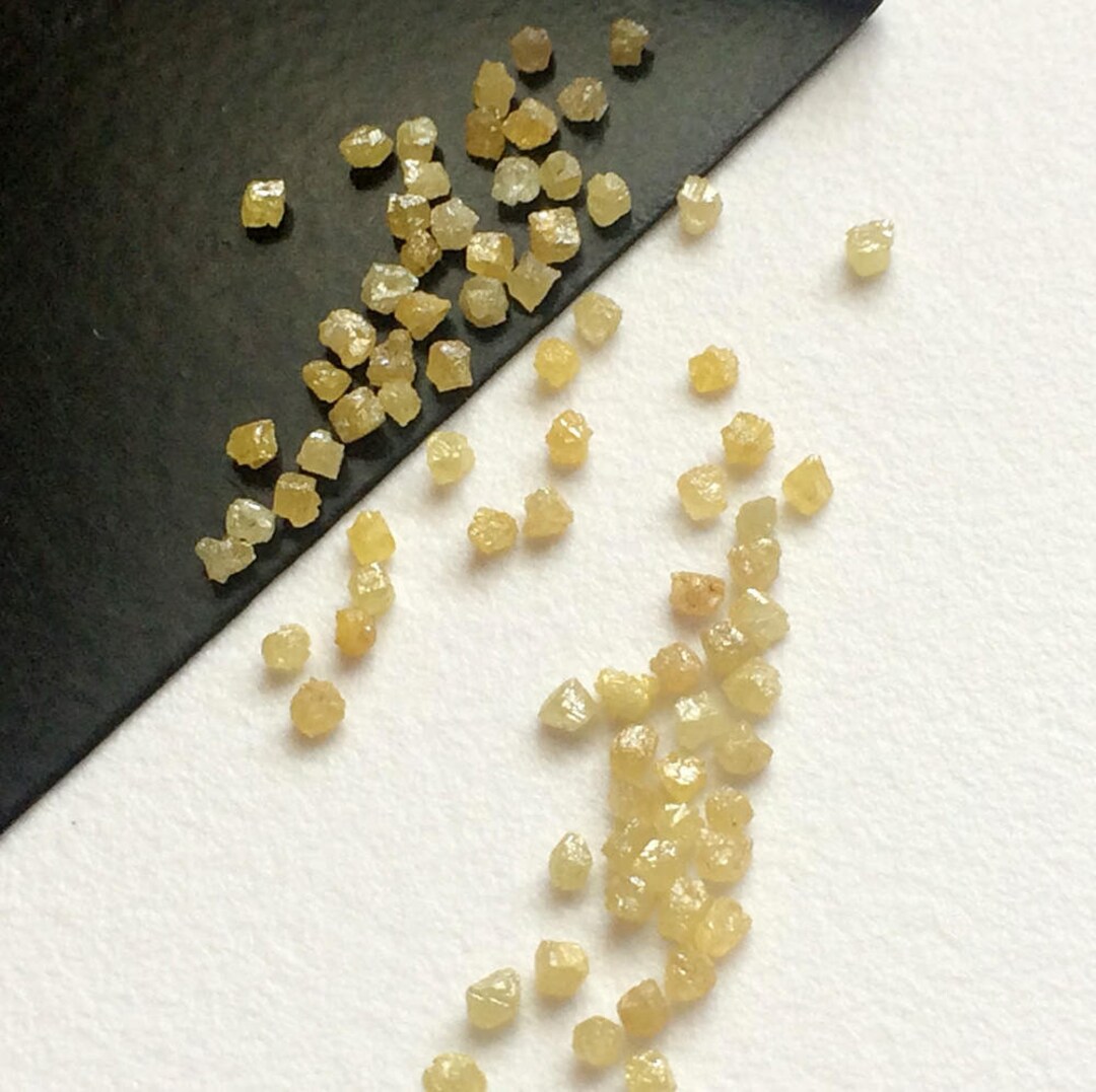 1.5-2mm Yellow Rough Diamond, Uncut Diamond, Yellow Loose Diamond ...