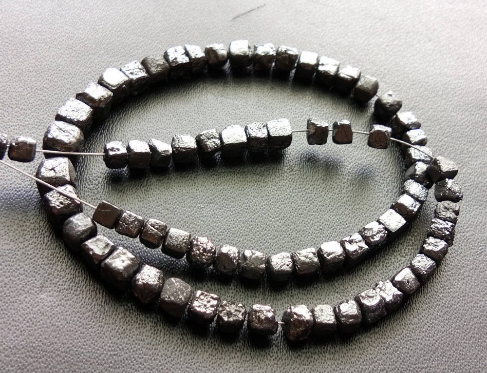 3-4mm Black Diamond Box Cubes Black Drilled Rough Diamond | Etsy