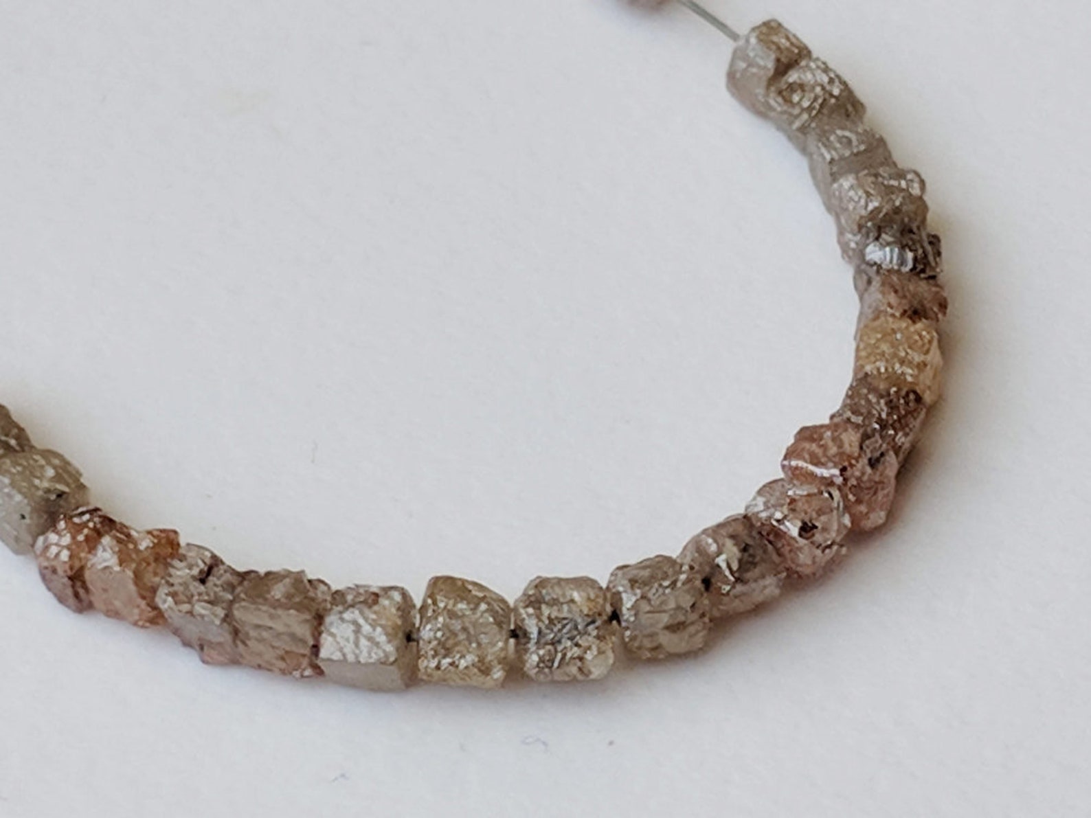 2-2.5mm Light Brown Diamond Cube Beads, Brown Drilled Rough Diamond ...