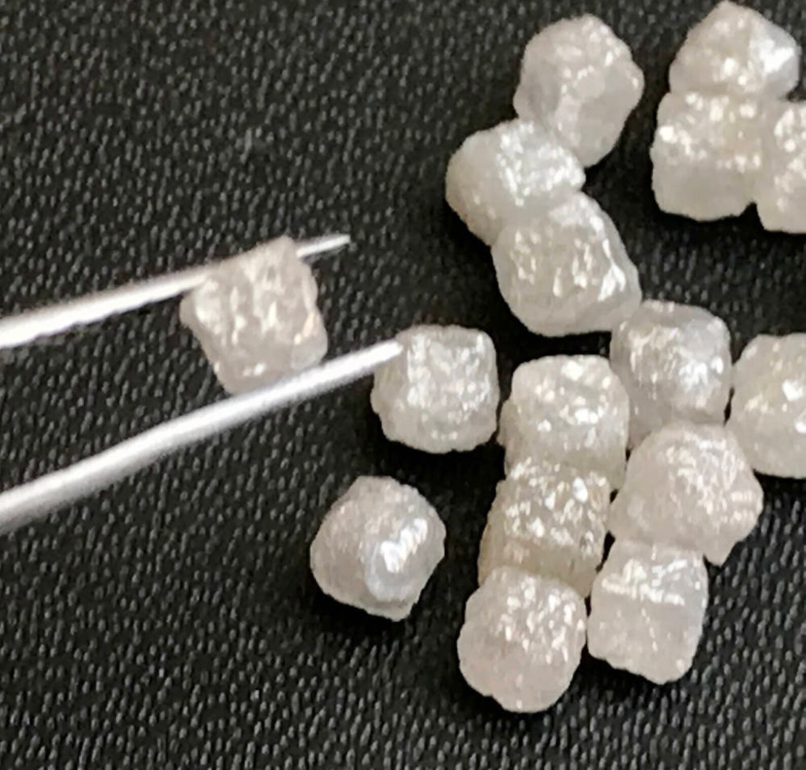 2-3mm White Grey Diamond Rough Cubes, Natural White Raw Loose Diamond ...