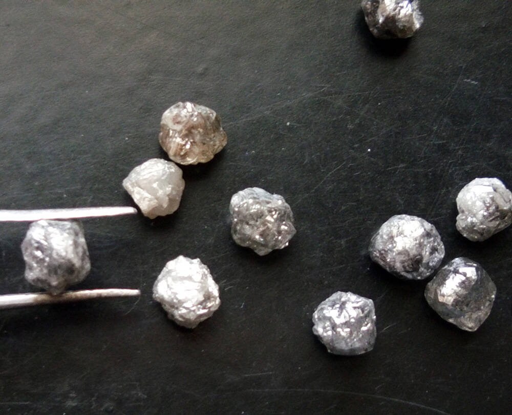 3.5-4mm Grey Raw Diamond Crystal Natural Rough Diamond - Etsy