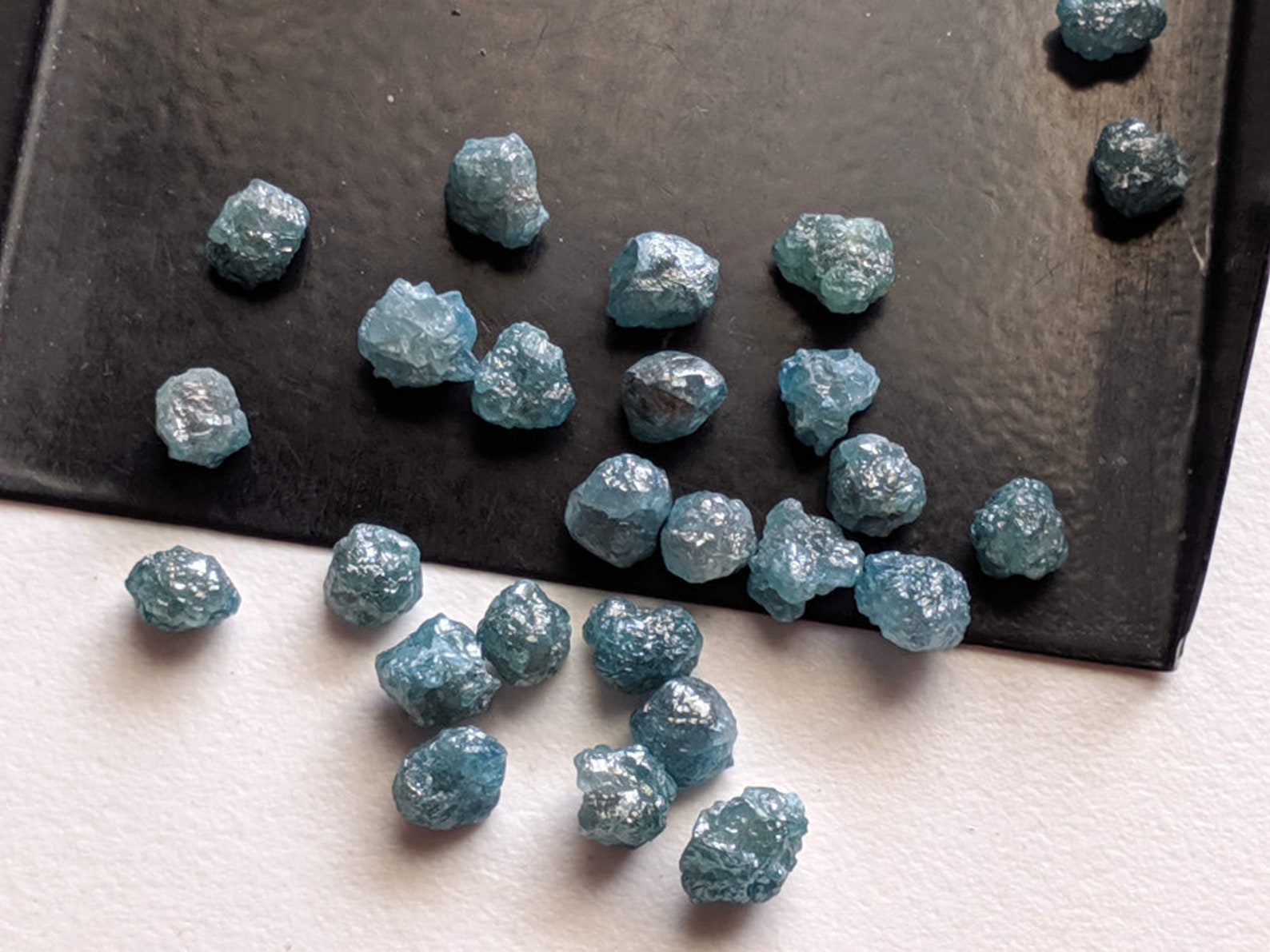 4.5-5mm Raw Blue Diamonds, Loose Rough Blue Diamond Rondelle, Uncut ...