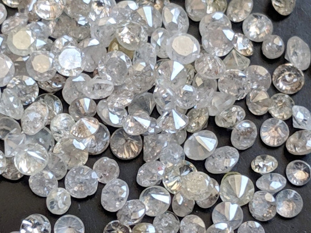 1-1.5mm White Brilliant Cut Polished Diamond Natural Faceted Sparkling ...