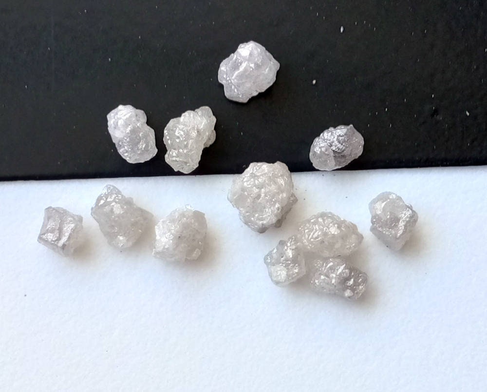 4.5-5mm White Grey Rough Diamond, Natural White Grey Raw Diamond, Uncut ...