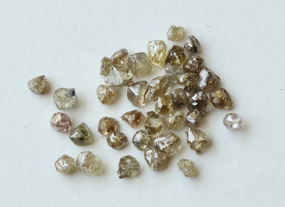 2-2.5mm Brown Diamond Rough Crystals 1 CT Natural Light Brown | Etsy