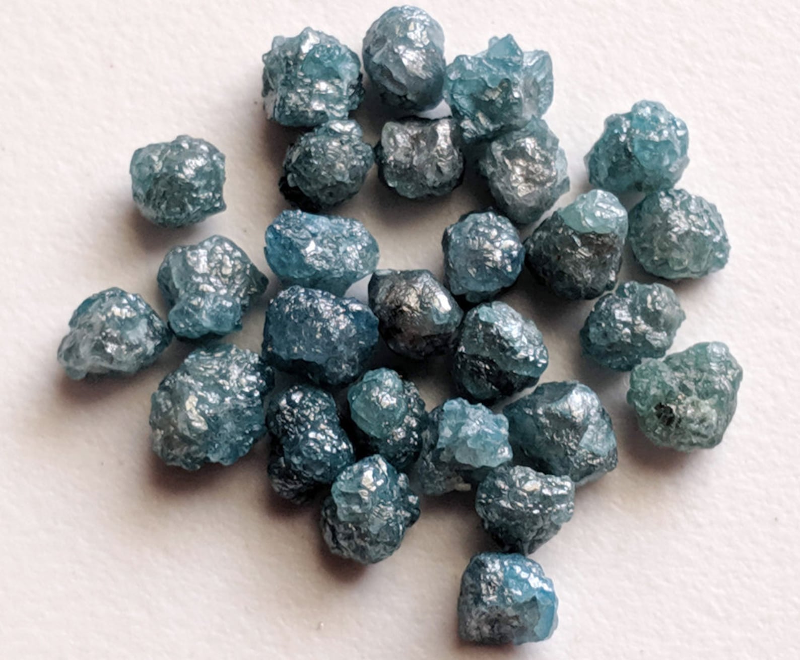 4.5-5mm Raw Blue Diamonds, Loose Rough Blue Diamond Rondelle, Uncut ...