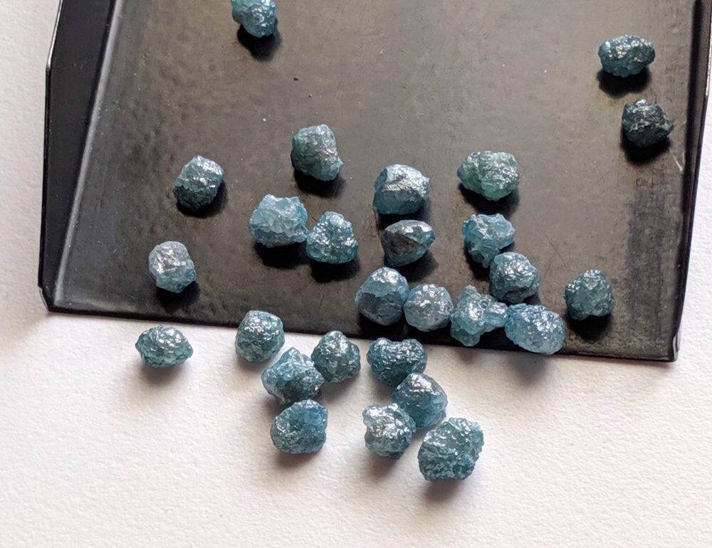 4.5-5mm Raw Blue Diamonds Loose Rough Blue Diamond Rondelle | Etsy