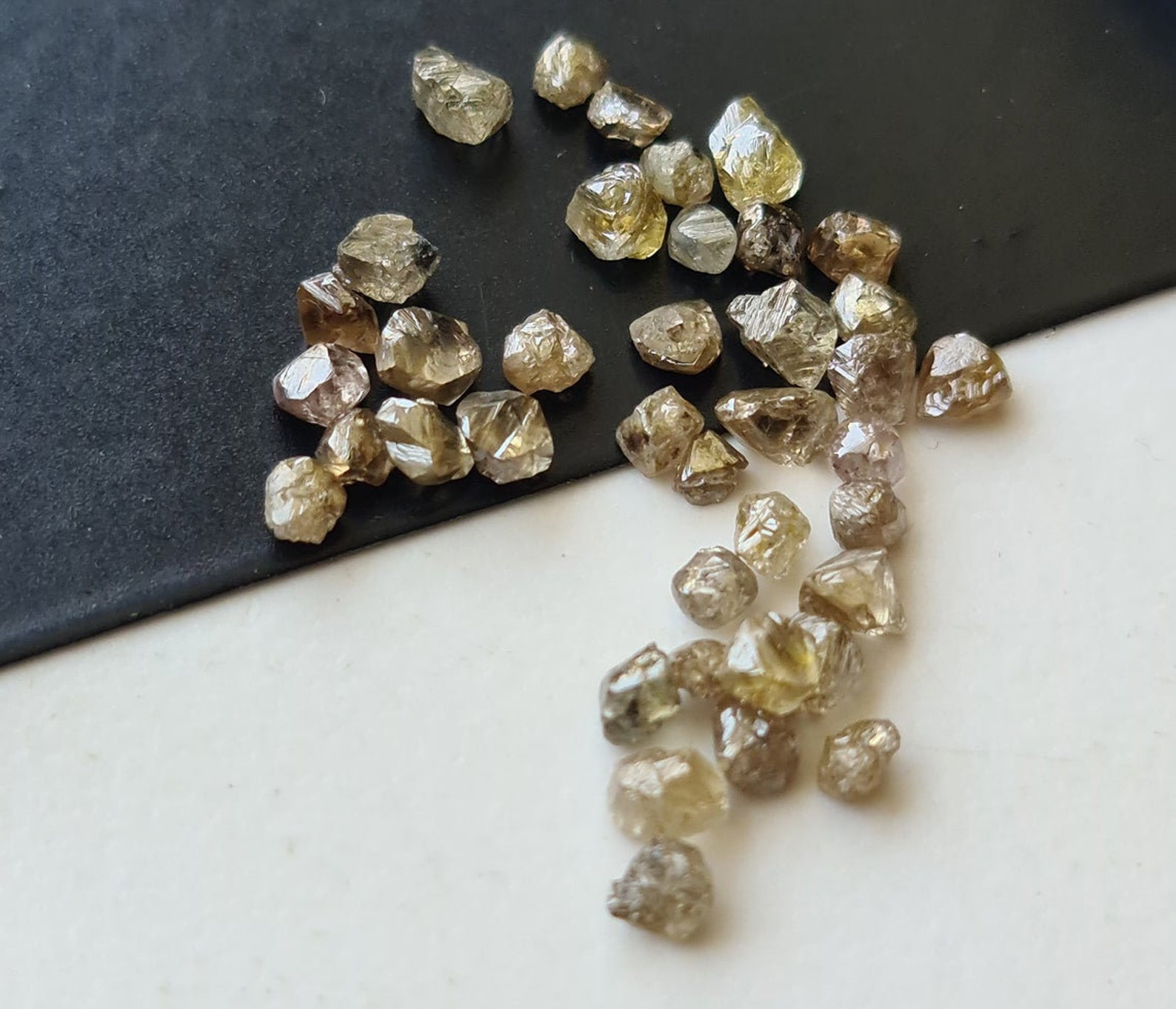 2-2.5mm Brown Diamond Rough Crystals 1 CT Natural Light Brown | Etsy