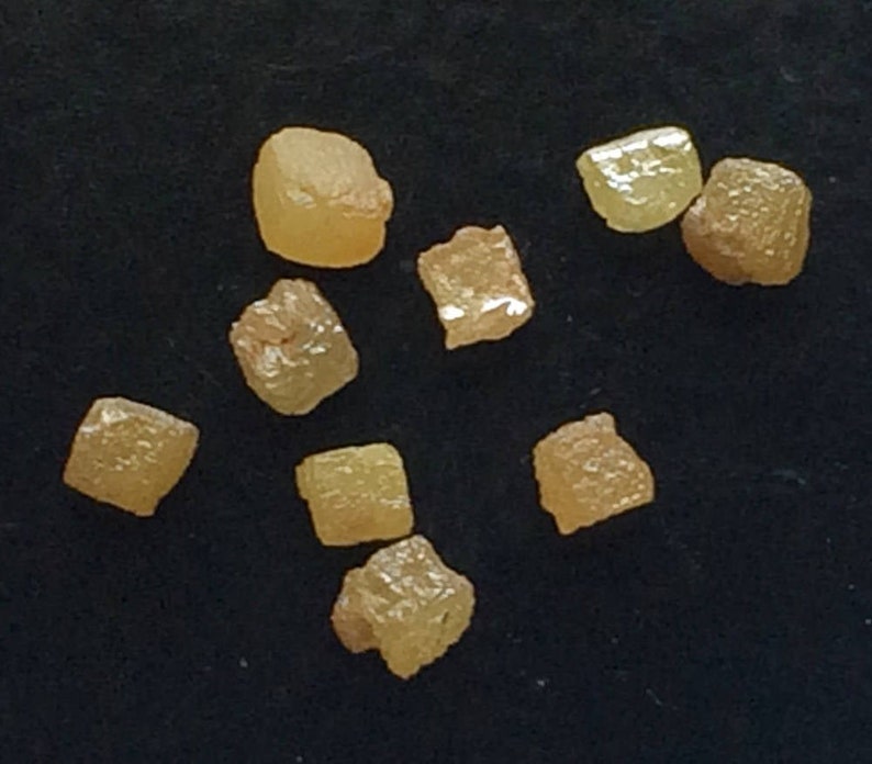 4 Pcs Yellow Diamond Rough Cubes Natural Yellow Raw Diamond | Etsy