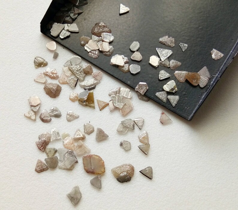 3-6mm Fancy Rough Diamond Slice, Natural Mix Brown & Grey Raw Diamond ...
