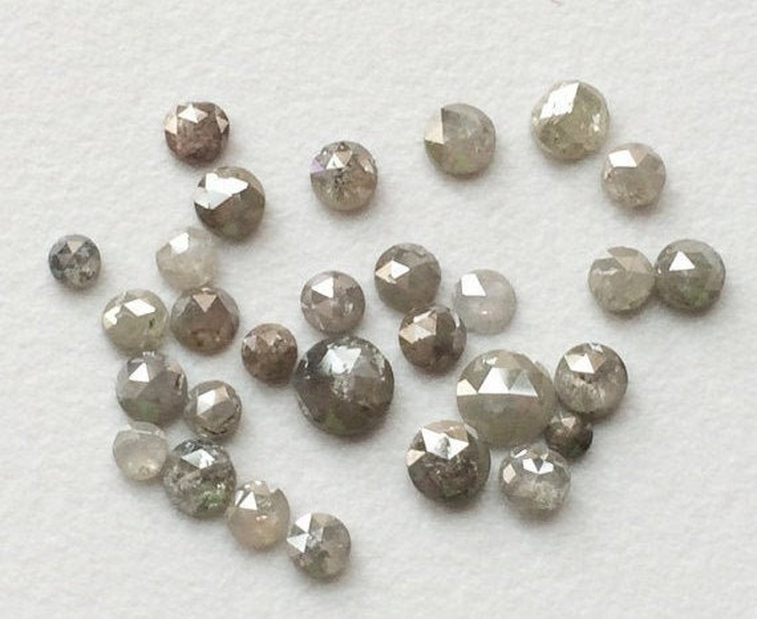 1.5-2mm Calibrated Light Grey Rose Cut Natural Diamond, Light Grey ...