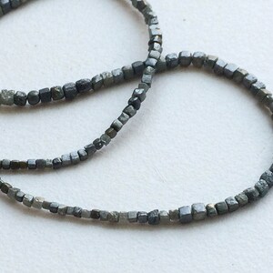 1-2mm Dark Grey Diamond Box Cubes, Natural Tiny Dark Grey Drilled Rough ...