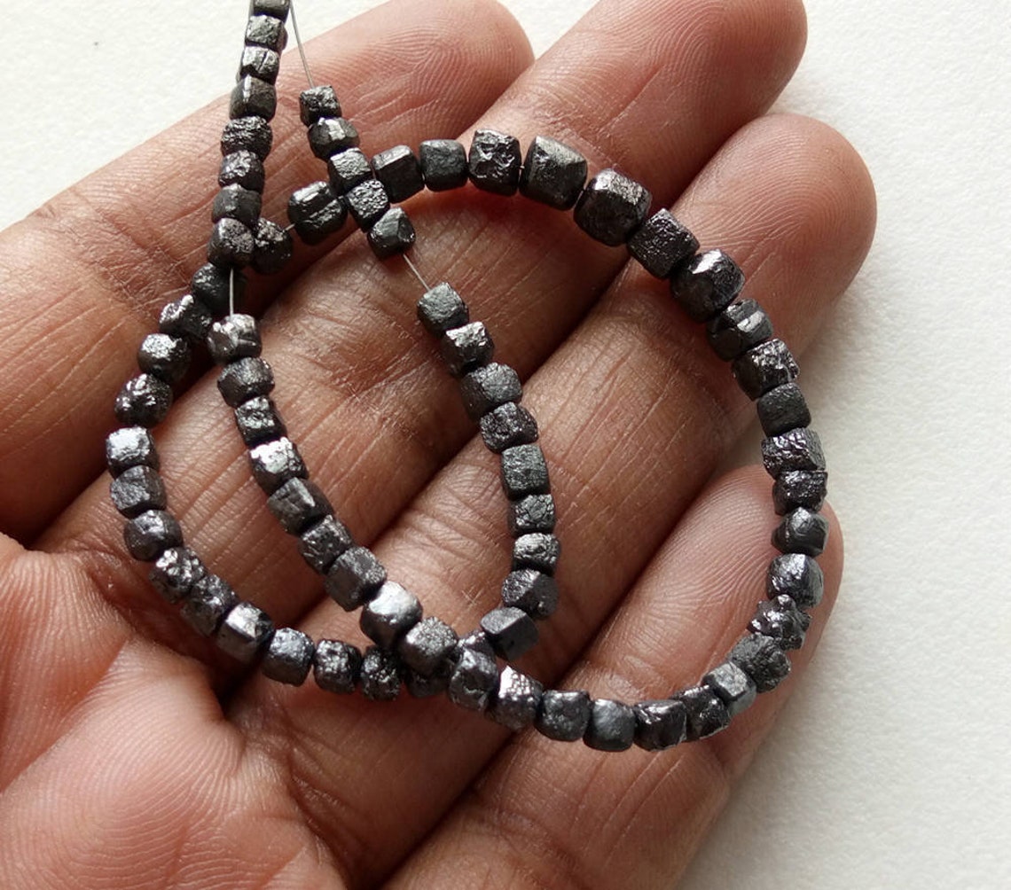 3-4mm Black Diamond Box Cubes Black Drilled Rough Diamond | Etsy