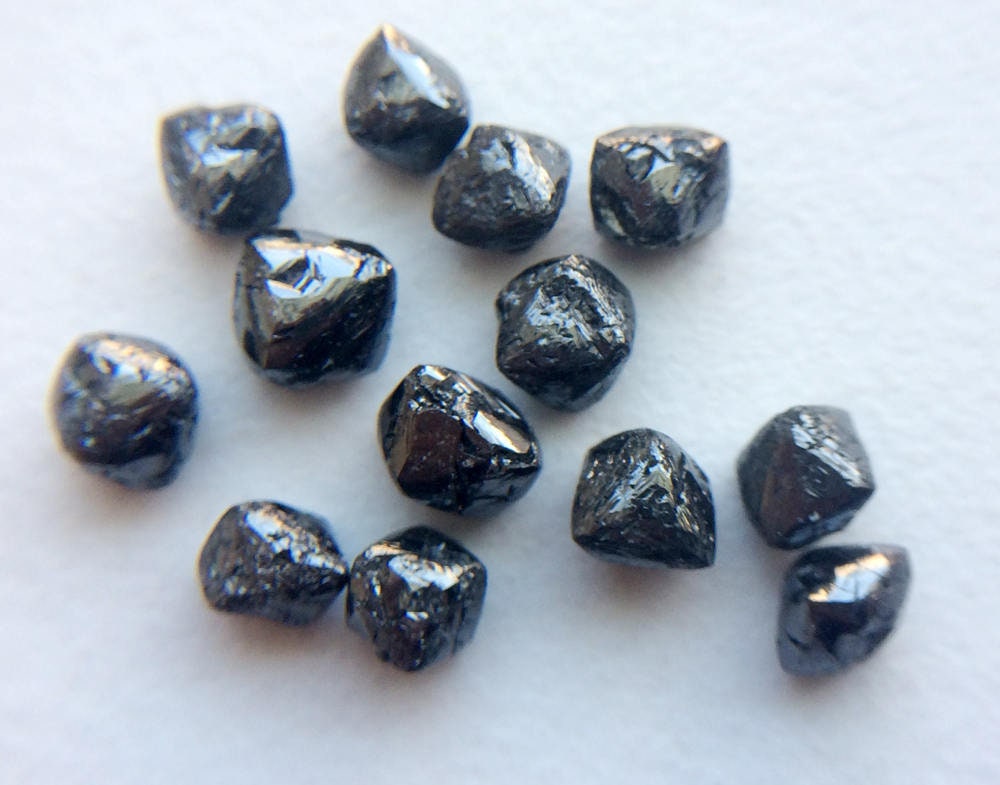 4.5-6mm Black Rough Diamond Crystal Black Raw Diamond | Etsy