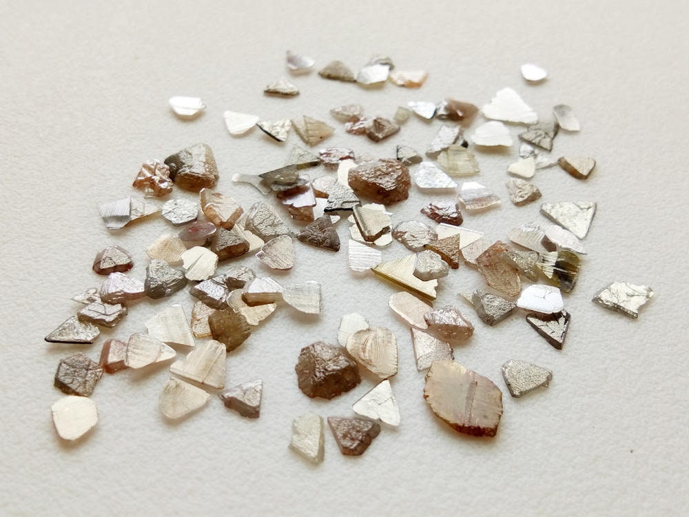 3-6mm Fancy Rough Diamond Slice, Natural Mix Brown & Grey Raw Diamond ...