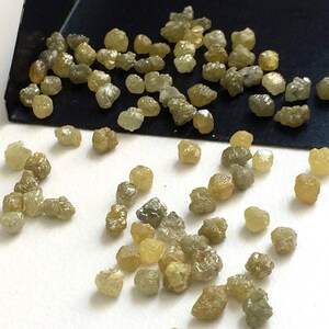 3-5mm Yellow Rough Diamond Rondelles, Natural Yellow Diamond, Yellow ...
