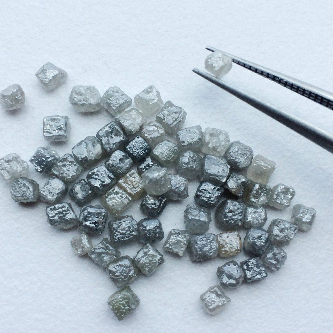 2.5mm Grey Diamond Box Cubes, Natural Rough Diamond, Raw Diamond, Uncut ...