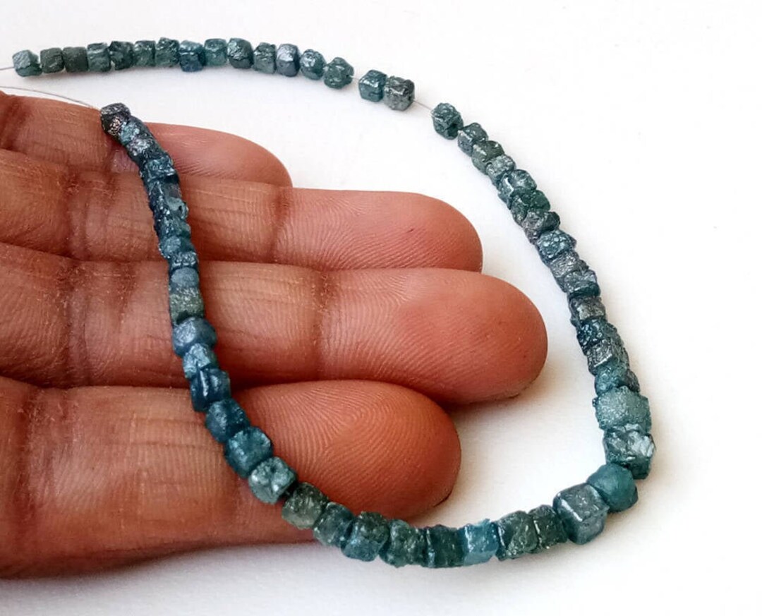 3-4mm Blue Diamond Box Cubes, Blue Drilled Rough Diamond, Raw Diamond ...