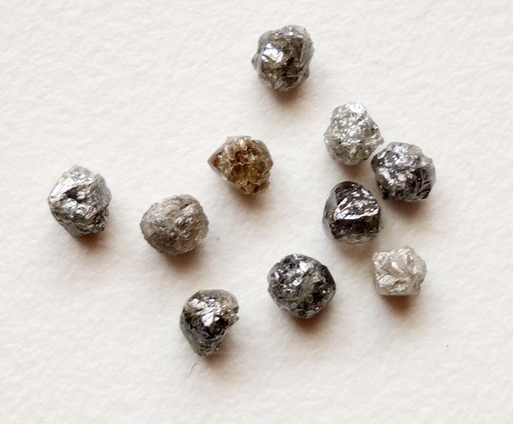 3.5-4mm Grey Raw Diamond Crystal, Natural Rough Diamond Crystal, Uncut ...