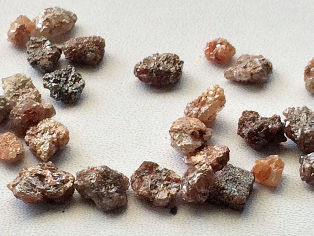 5-7mm Red Raw Diamond Red Brown Rough Diamond Rough Diamond | Etsy