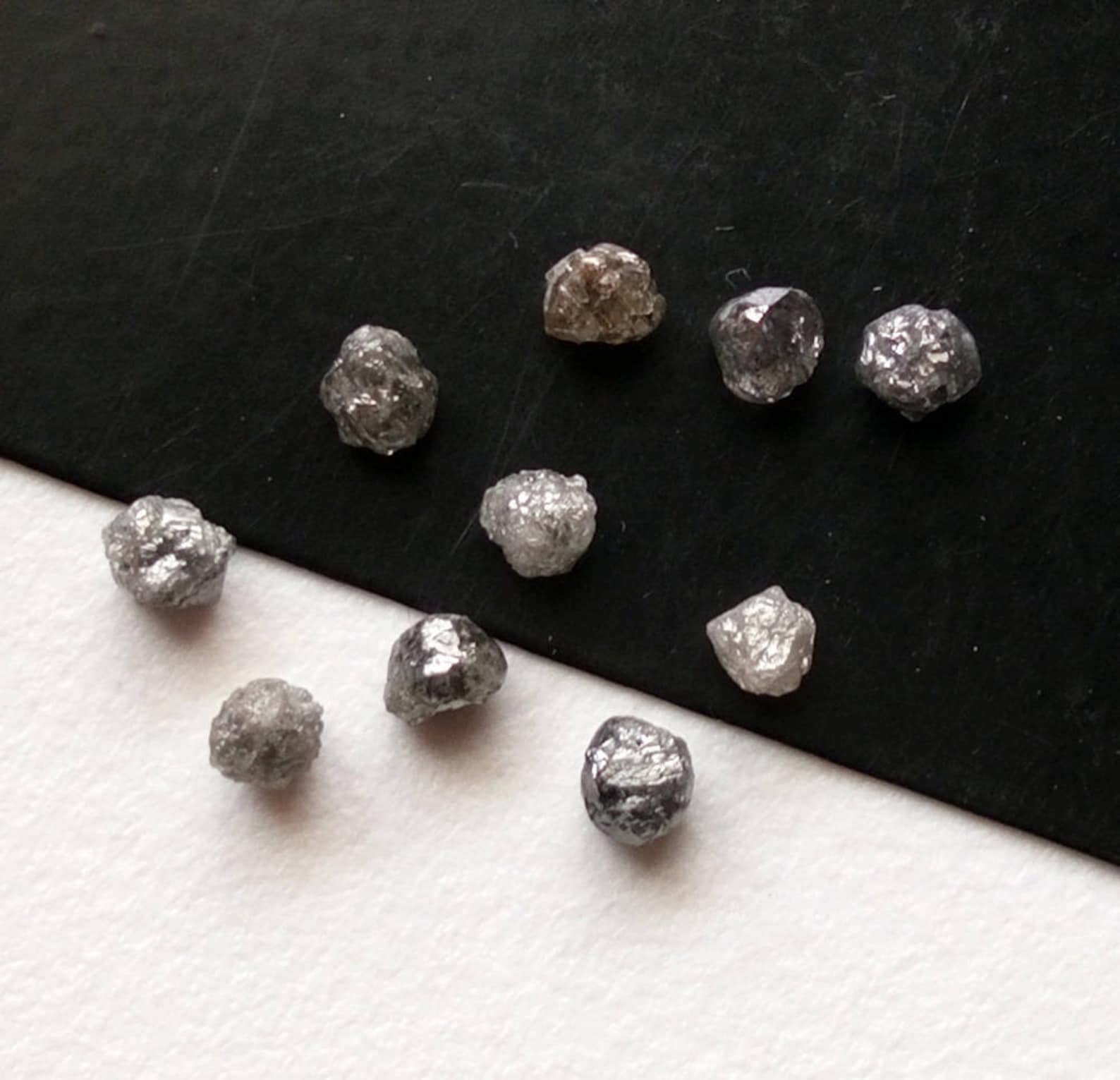 3.5-4mm Grey Raw Diamond Crystal, Natural Rough Diamond Crystal, Uncut ...
