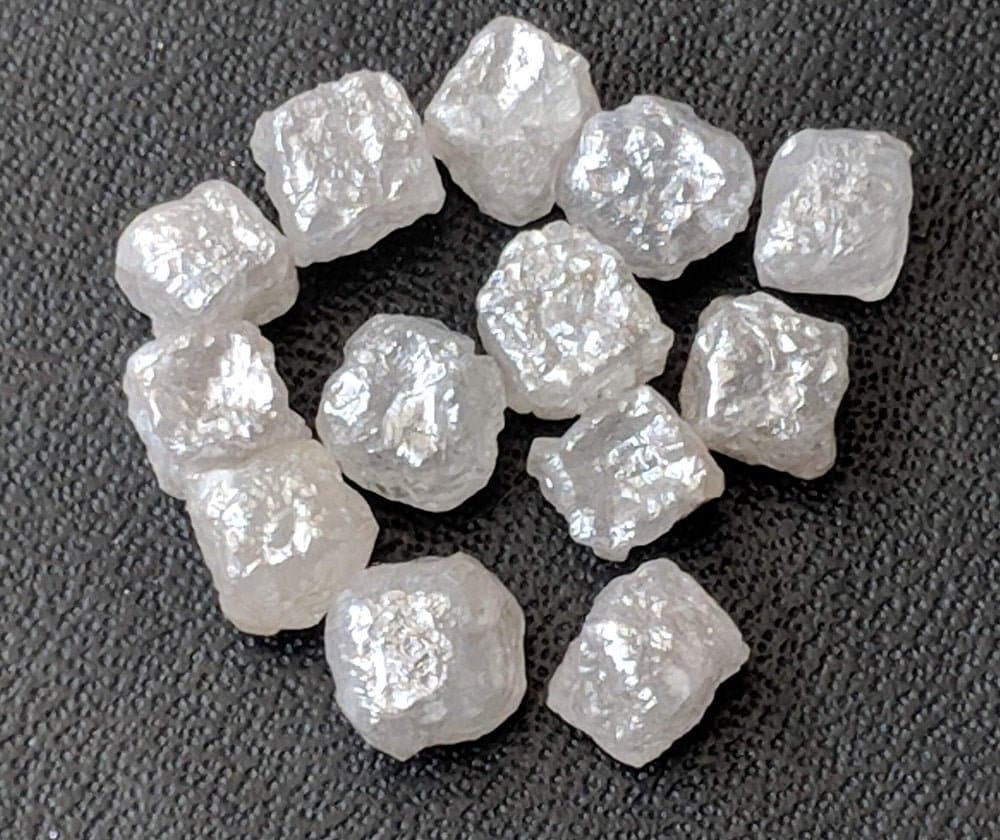 3-4mm Grey White Rough Diamond Box Cubes, Natural Rough Diamond Cubes ...