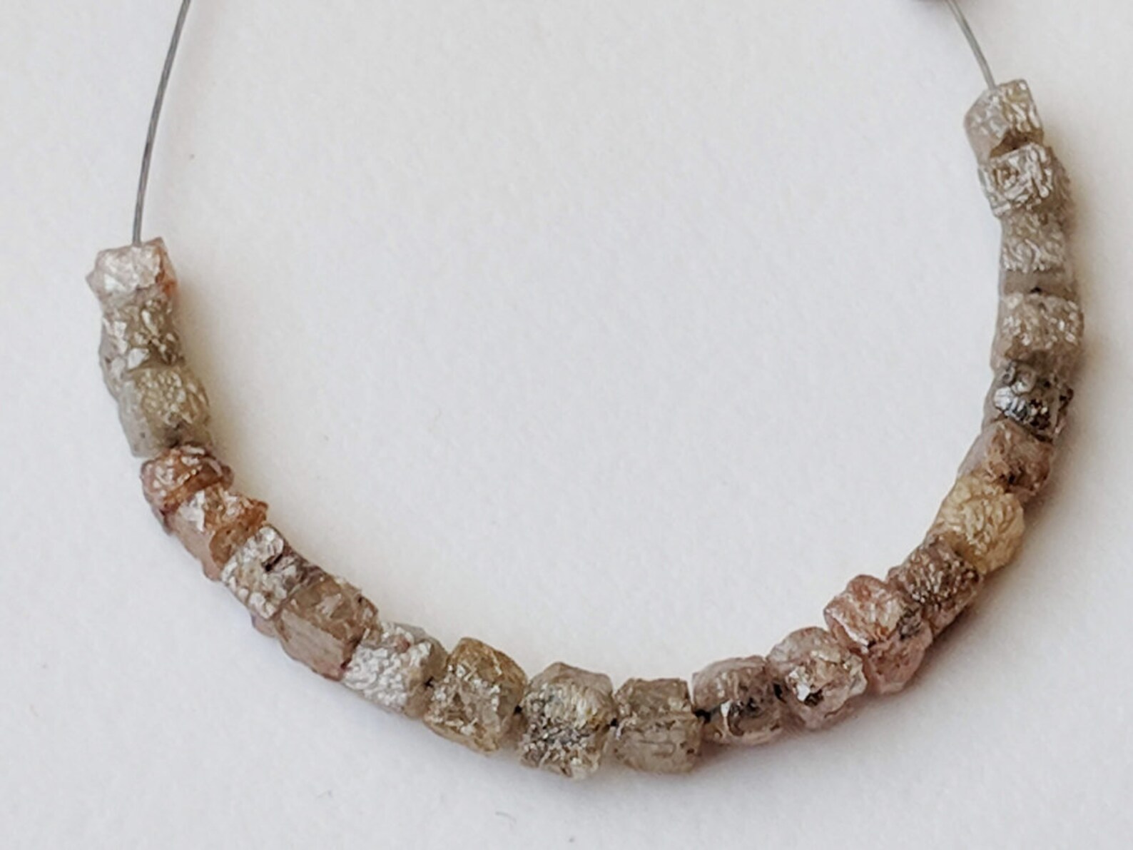2-2.5mm Light Brown Diamond Cube Beads, Brown Drilled Rough Diamond ...