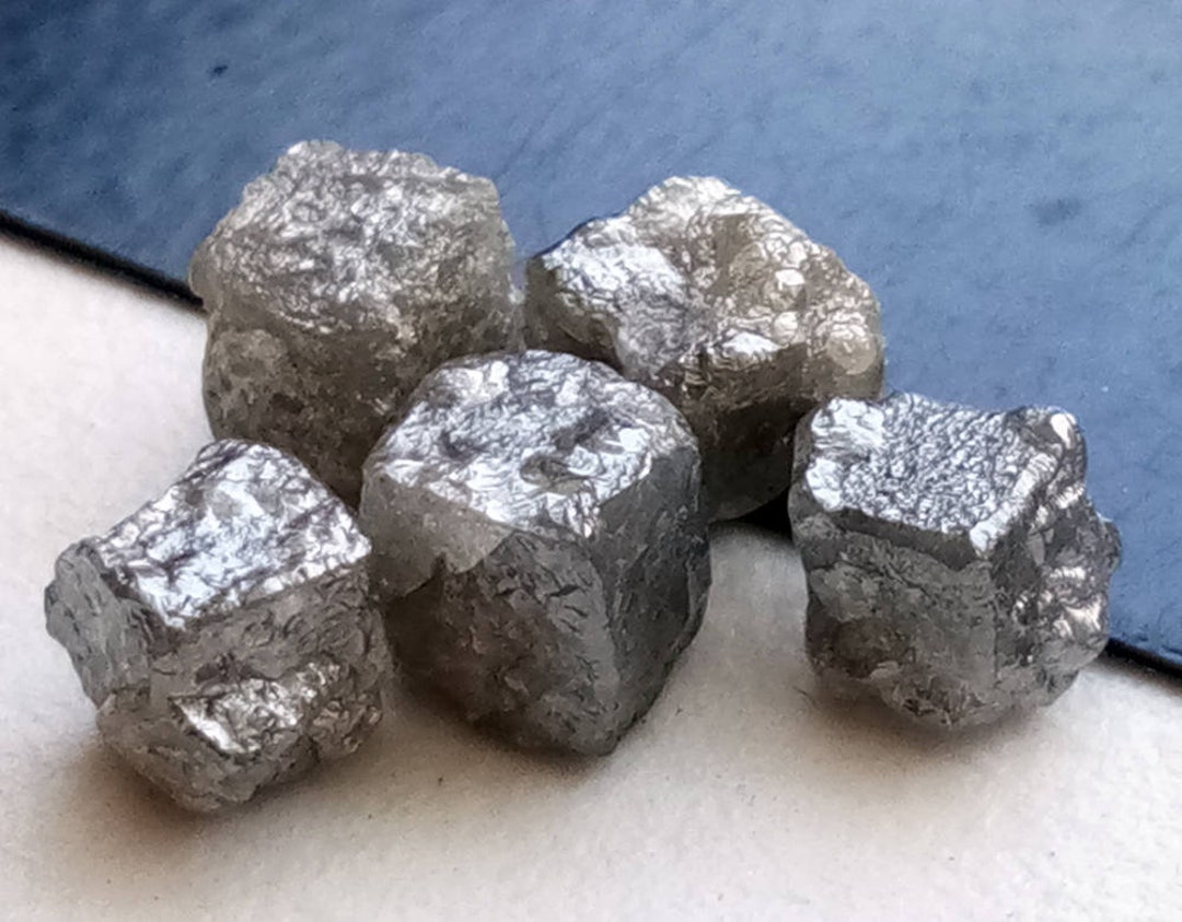 5.5mm Grey Rough Diamond Perfect Cube, 1 Pc Natural Grey Rough Diamond ...