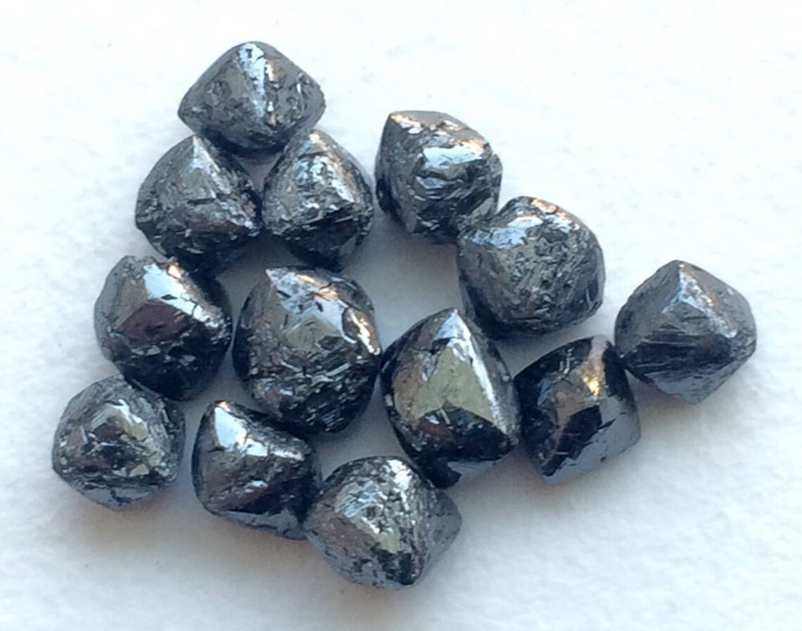 4.5-6mm Black Rough Diamond Crystal Black Raw Diamond | Etsy