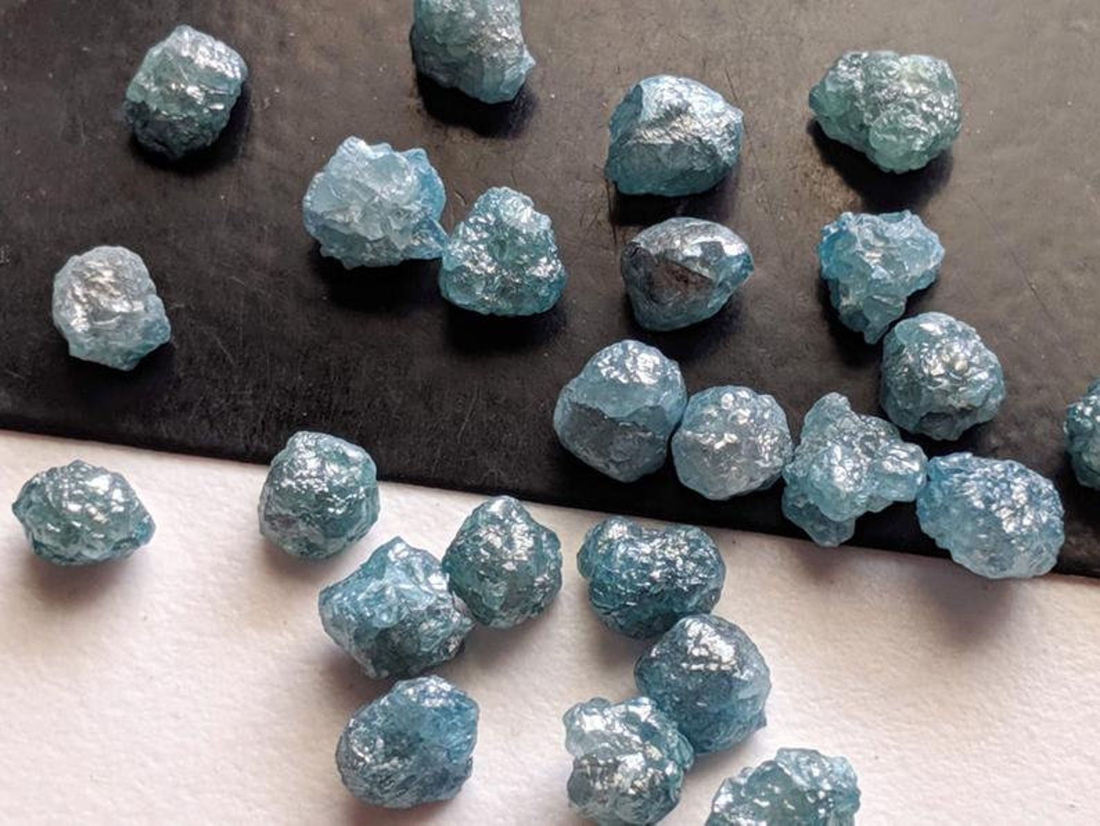 4.5-5mm Raw Blue Diamonds, Loose Rough Blue Diamond Rondelle, Uncut ...